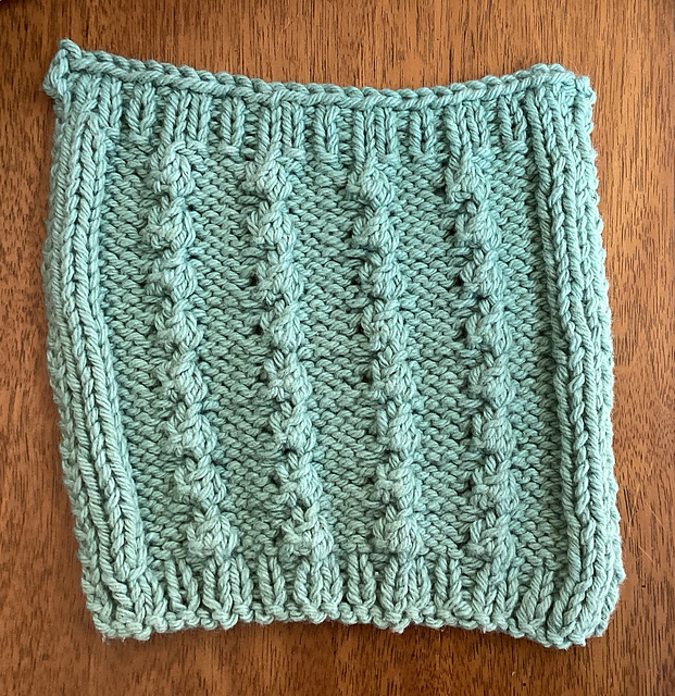 Ravelry: Mock Ribbed Cables Dishcloth pattern by Anne With