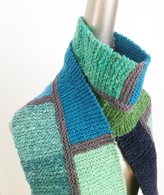 Ravelry: Mondrian Colorblock Scarf pattern by Cate Carter-Evans