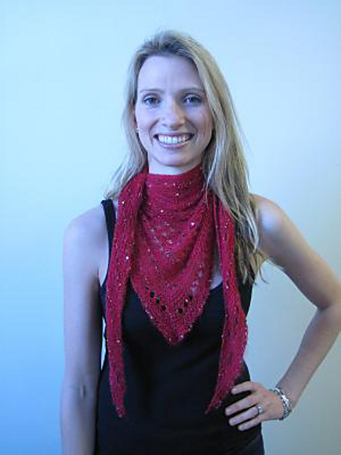 Ravelry: F235 Red Bus Triangle Shawl pattern by Iris Schreier