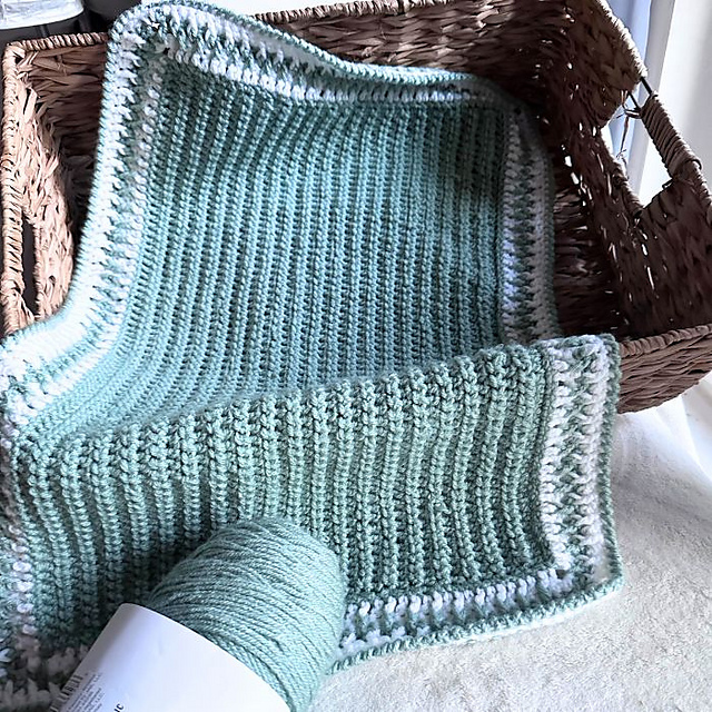 Ravelry: Textured blanket with border pattern by Stephanie Anderson