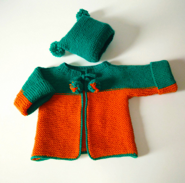 Ravelry: Garter stitch Baby Jacket and Hat pattern by isWoolish