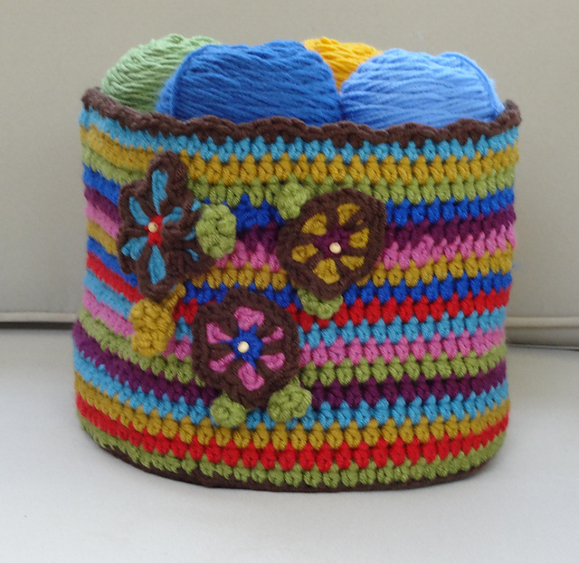 Ravelry: Chunky Striped Basket pattern by Ilene Stacey King