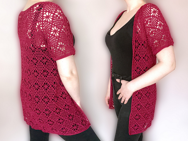 Ravelry: Lacy Floral Diamond Kimono pattern by Island Magic (Indra)