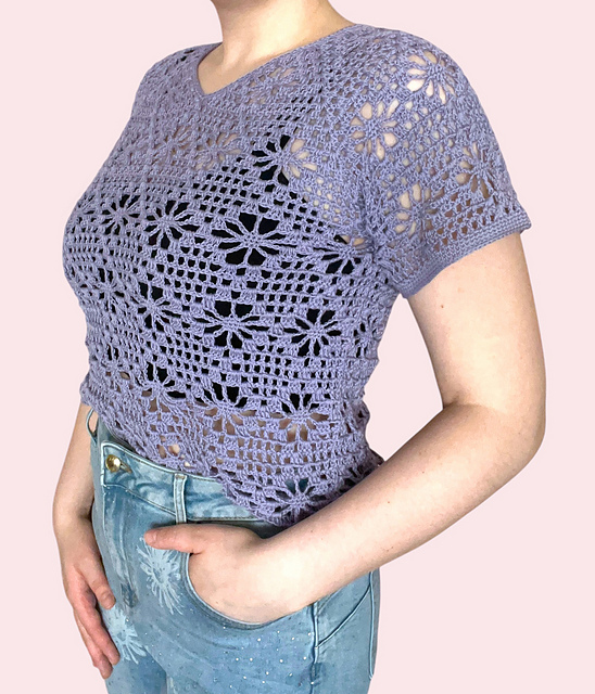 Ravelry: Lacy Floral Diamond Mesh Top pattern by Island Magic (Indra)