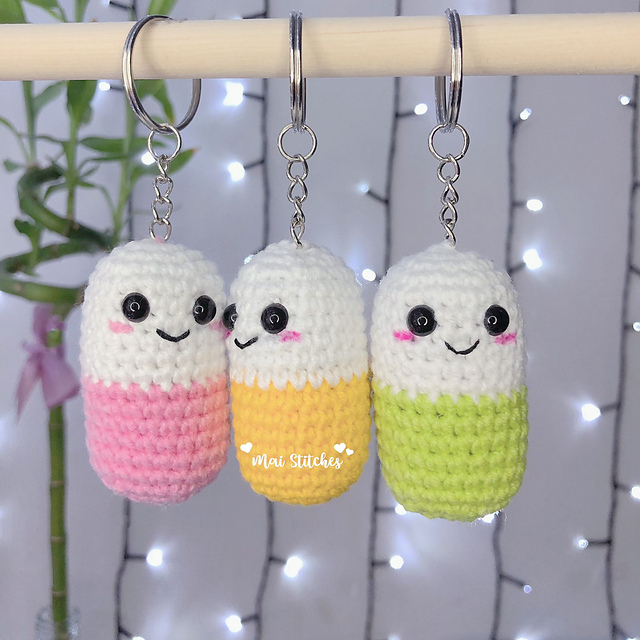 Ravelry: Chill Pill Keychain pattern by Mai Stitches