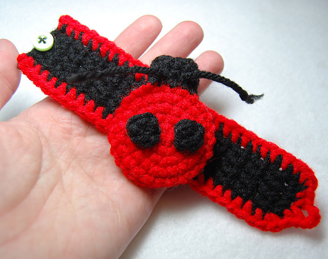 Ravelry: Ladybug Cuff Bracelet pattern by Karla Fitch