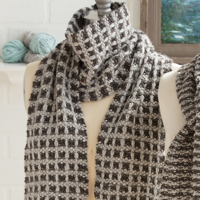 Ravelry: Slip Stitch Checkered Scarf pattern by Rosemary Drysdale