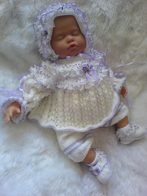 Ravelry: #52 4 Piece Angel Matinee Set pattern by Kadie Jade