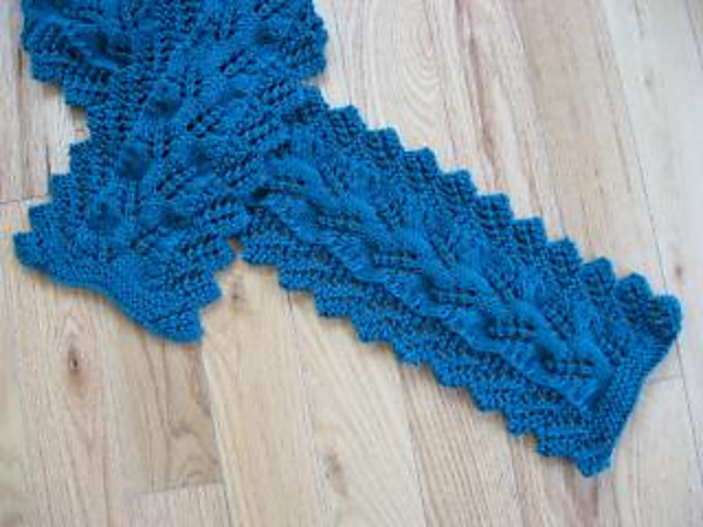 Ravelry: Lace Edged Fern Scarf pattern by Judy Lamb