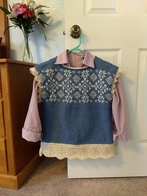 Ravelry: Lace Accented Fair Isle Vest pattern by Judy Lamb