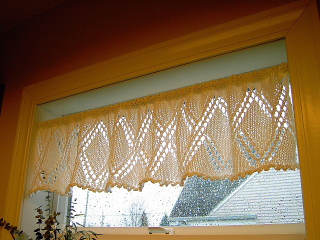 Ravelry: Trellis Lace Window Topper pattern by Jennifer Hagan