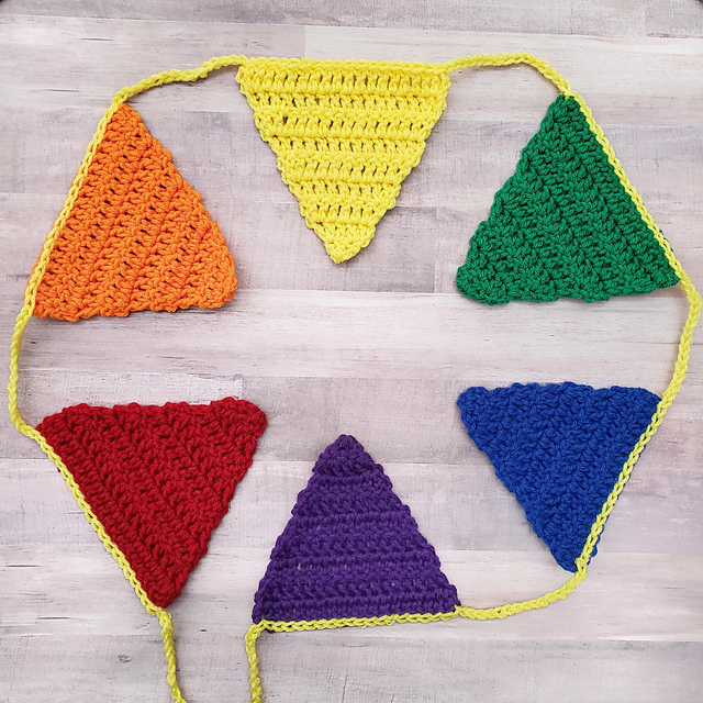 Ravelry: Cheerful Rainbow Bunting Banner pattern by Jennifer Ditton