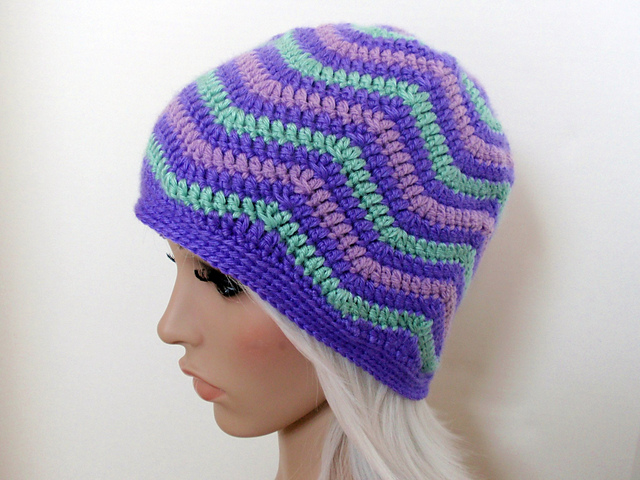 Ravelry: Wavy Zig-Zag Beanie pattern by Jennifer DiMaria