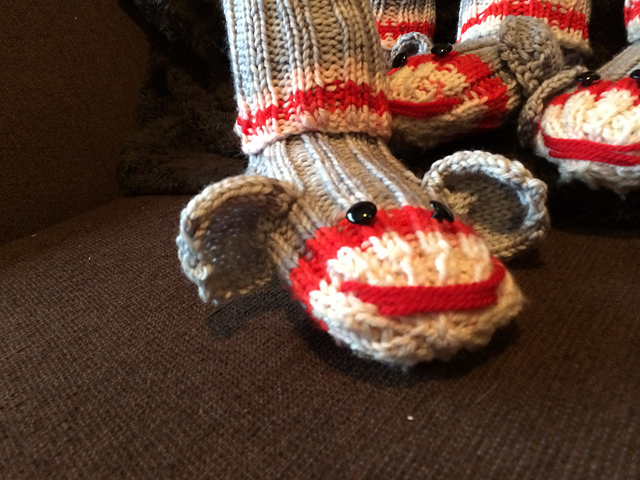 Ravelry: Monkey Business Slipper pattern by Jennifer Thiele