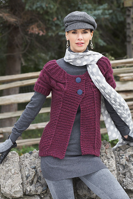 Ravelry: Cable Yoke Sweater pattern by Bernat Design Studio