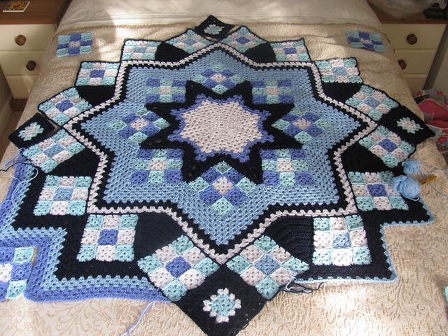 Ravelry: jentoo1's Blue Star Afghan