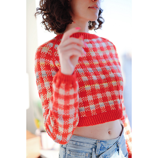Ravelry: Gr8 Gingham Raglan pattern by Jessie Maed Designs