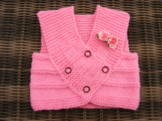 Ravelry: Charity Pink Baby Vest pattern by maybebaby designs