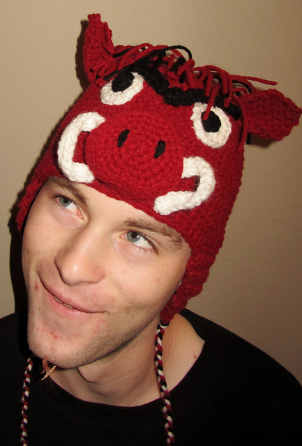 Ravelry: Arkansas Razorback Earflap Beanie Hat pattern by Jennifer ...