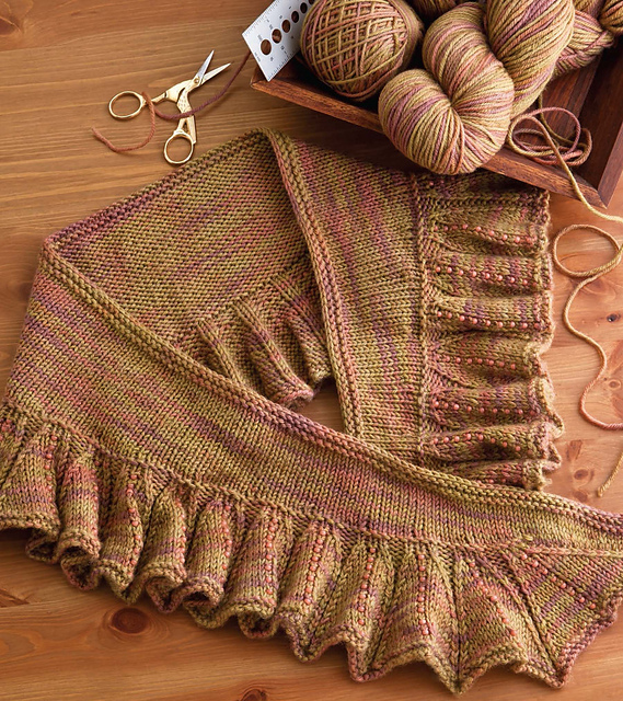 Ravelry: Beaded Ruffle Shawlette pattern by Sharon Mooney