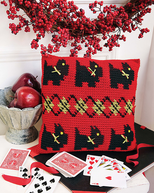 Ravelry: Scottie Pillow pattern by Debbie Bliss and Kathy Merrick