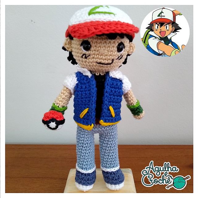 Ravelry: Ash Ketchum from Pokemon pattern by João Paulo Freitas