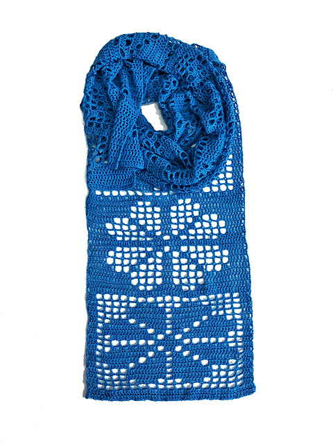 Ravelry: Spring Flowers Filet Scarf pattern by Jessica Rebecca