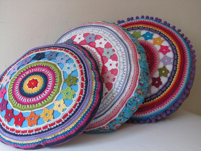 Ravelry: Circle of Flowers Pillow pattern by Just Do