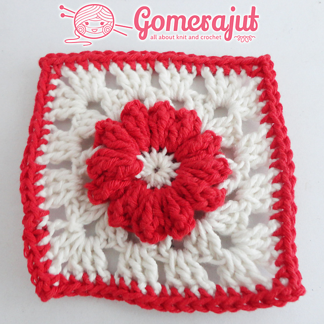 Ravelry: Popcorn Flower Granny Square pattern by Gomerajut