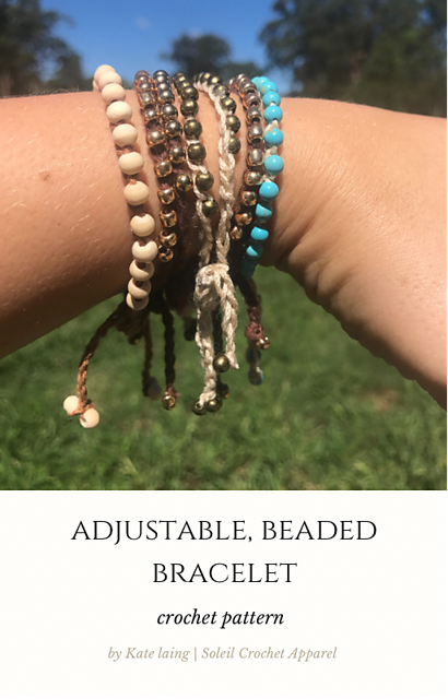 Ravelry: Adjustable beaded bracelet pattern by Kate Laing