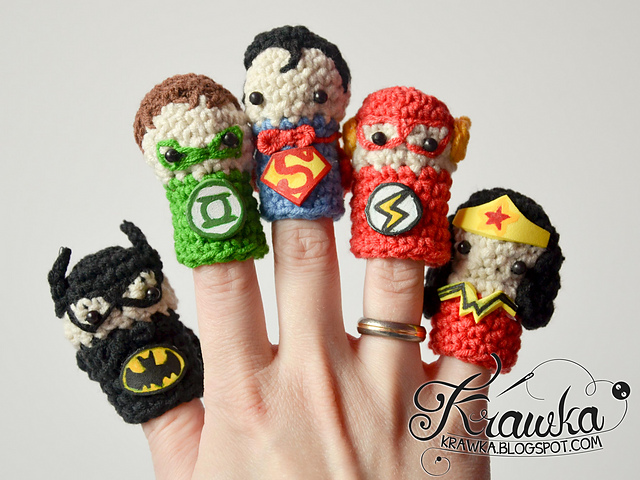 Ravelry: Superheroes finger puppets set pattern by Kamila Krawka Krawczyk