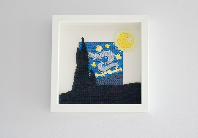 Ravelry: Starry night picture frame pattern by Kamila Krawka Krawczyk