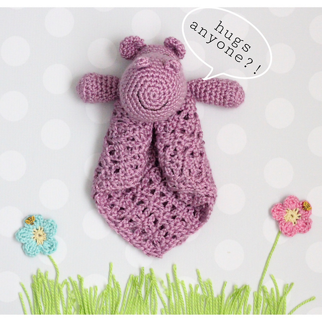 Ravelry: ChooChoo the Hippo-security blanket pattern by Karapooz Crochet