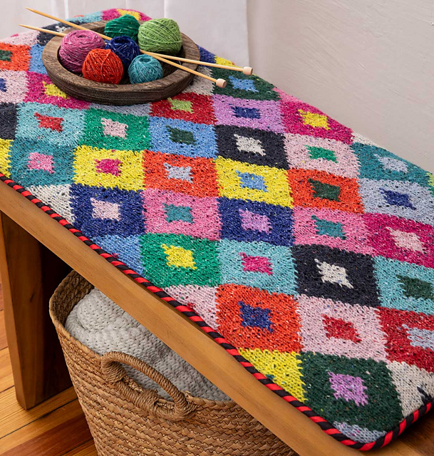 Ravelry: Kaleidoscope Diamond Bench Cushion pattern by Kaffe Fassett