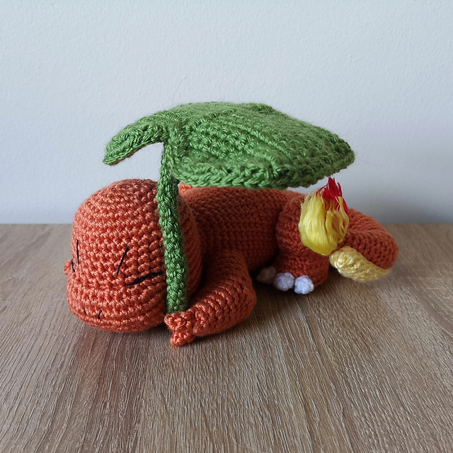 Ravelry: Pokemon Charmander with leaf pattern by Kayla Shea.