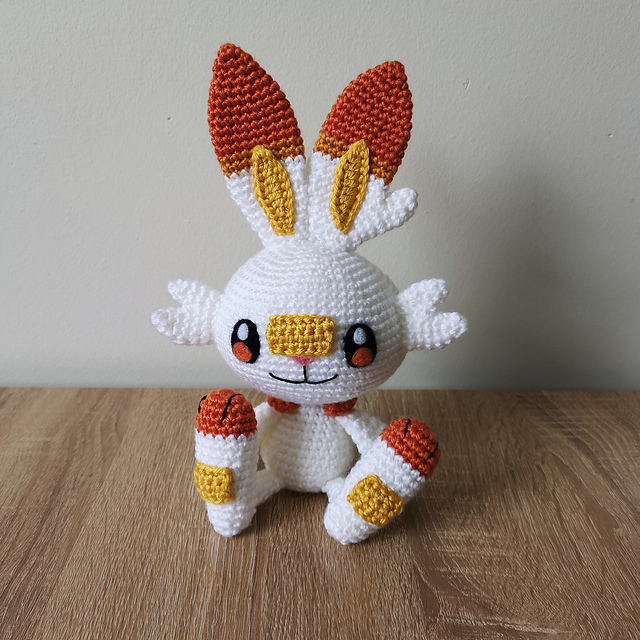 Ravelry: Pokemon Scorbunny pattern by Kayla Shea.
