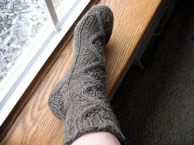 Ravelry: Ladies' Cabled Socks pattern by Kelly Patla