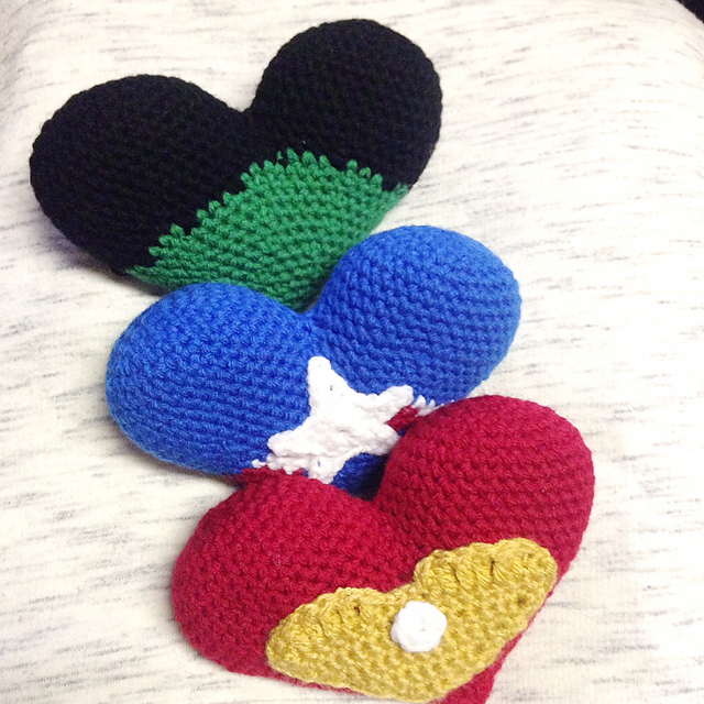 Ravelry: Superhero Hearts pattern by Kelsey Barros
