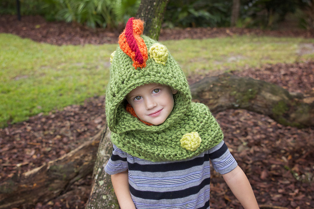 Ravelry: Dragon Hooded Cowl pattern by Briana K Designs