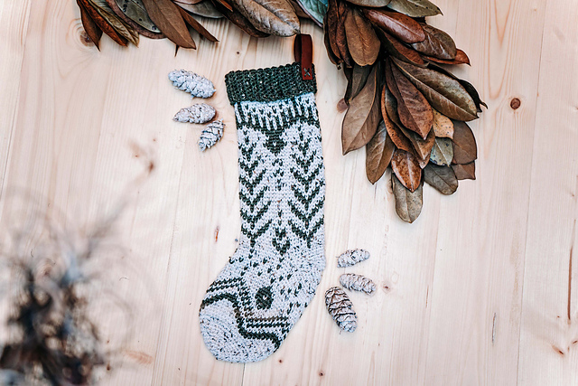 Ravelry: White Spruce Crochet Stocking pattern by Briana K Designs