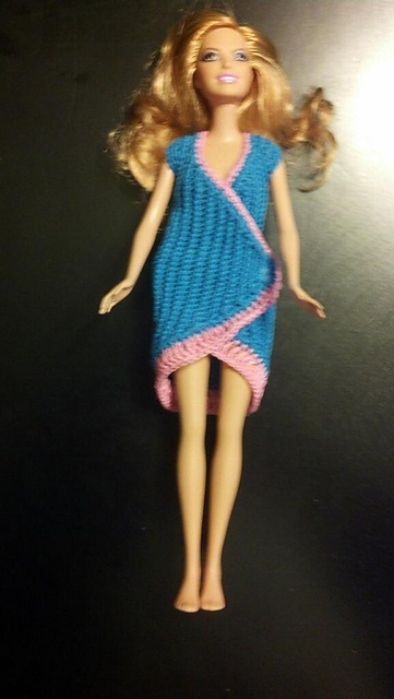 Ravelry: Electric blue wrap dress for Barbie pattern by Katrinna Fruit