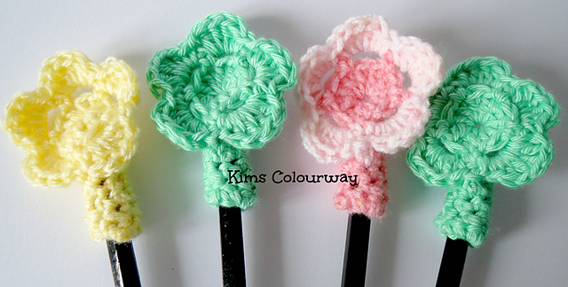 Ravelry: Flower Pencil Topper pattern by Kims Colourway