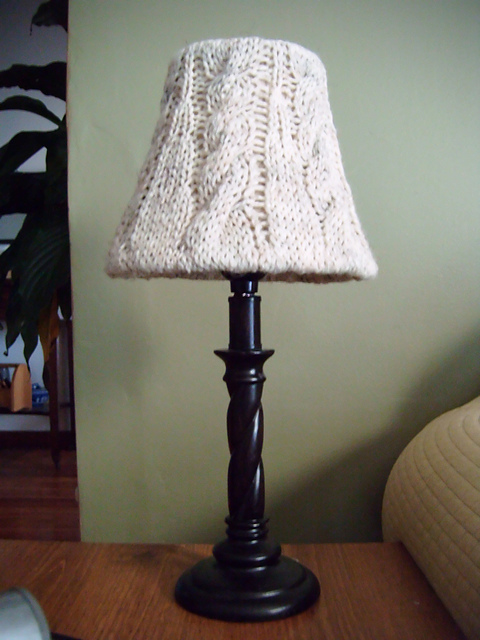 Ravelry: Cabled Lampshade Cover pattern by Ashley Britt