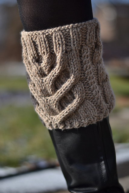 Ravelry: Nested Cable Boot Cuffs pattern by Kristy Schultz
