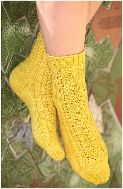 Ravelry: Leaf & Trellis Socks pattern by Heather Storta