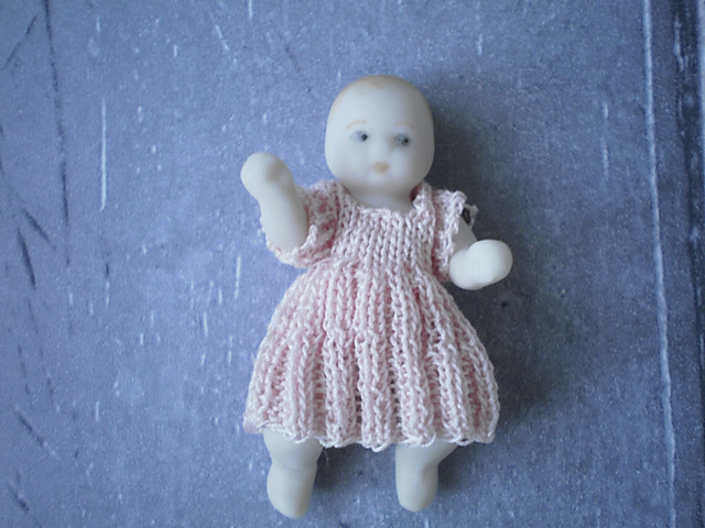 Ravelry: Pleated baby dress for 1/12th scale miniature doll pattern by ...