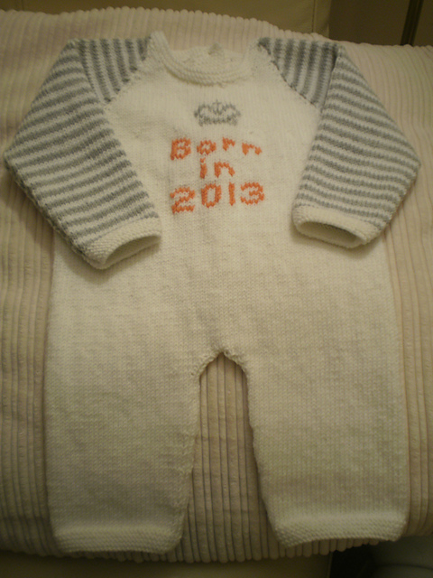 Ravelry: Babygrow with crown design pattern by Angela Turner