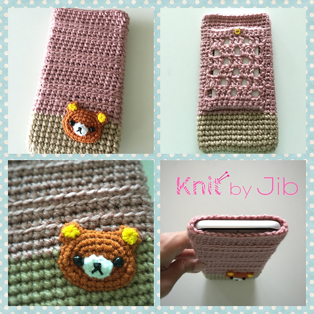 Ravelry: iPhone 6+ bag with keycard pocket pattern by Jib Thitiporn
