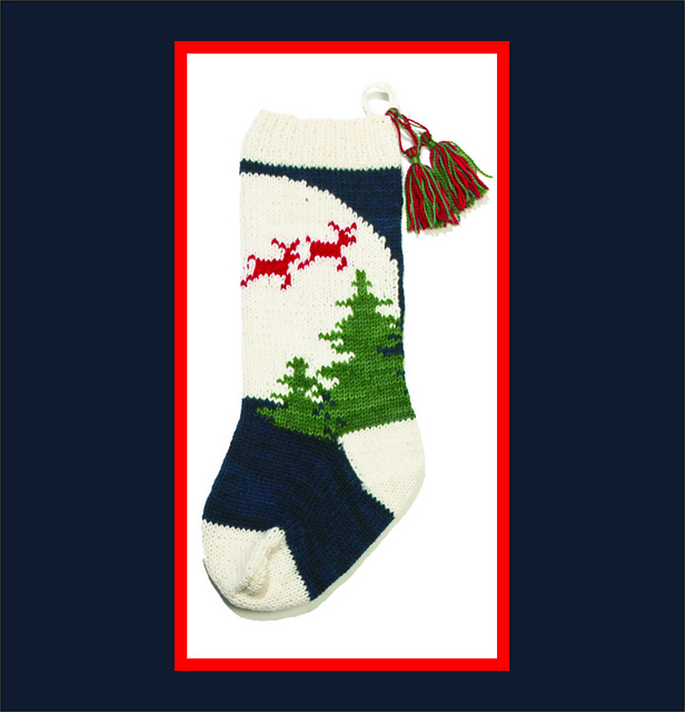 Ravelry: The Reindeer Christmas Stocking pattern by Robin Denney