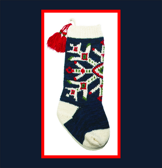 Ravelry: The Snowflake Christmas Stocking pattern by Robin Denney